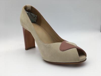 Cina OEM del ODM di cuoio delle scarpe di vestito delle donne della pelle scamosciata con il pigolio Toe Heels in vendita