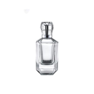 China Botellas de perfume de cristal de encargo claras, casquillos de cristal cuadrados de las botellas de perfume diversos en venta