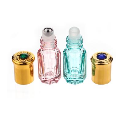 China Nuevo Rollerball Botella vacía 3ml 6ml 10ml 12ml Botellas de aceite esencial de vidrio Attar de octágono claro en venta