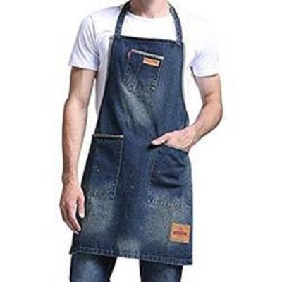 Cina Grembiuli di cottura unisex del denim del lavoro del grembiule del grembiule regolabile multifunzionale impermeabile ecologico della busbana francese in vendita