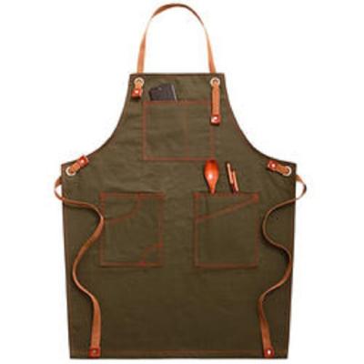 Cina Cuoco unico lavato durevole su ordinazione Long Bib Apron di vendita calda di Amazon con le tasche in vendita