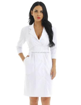 Chine Couleur blanche de long de douille manteau professionnel de laboratoire médical confortable à vendre