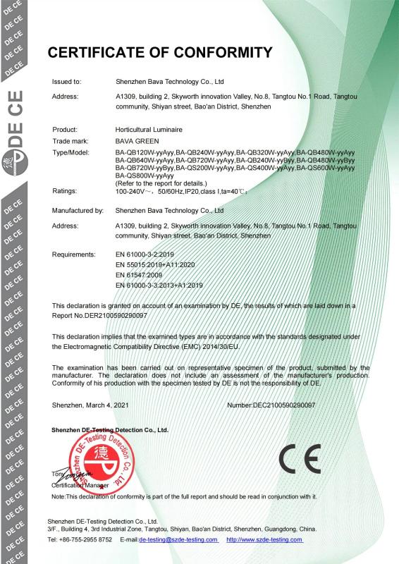 CE-EMC - Shenzhen Bava Technology Co.,Ltd