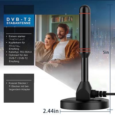 Indoor HDTV DTMB DVB-T ISDB Digital TV Antenna with Gain Magnetic Chuck and F