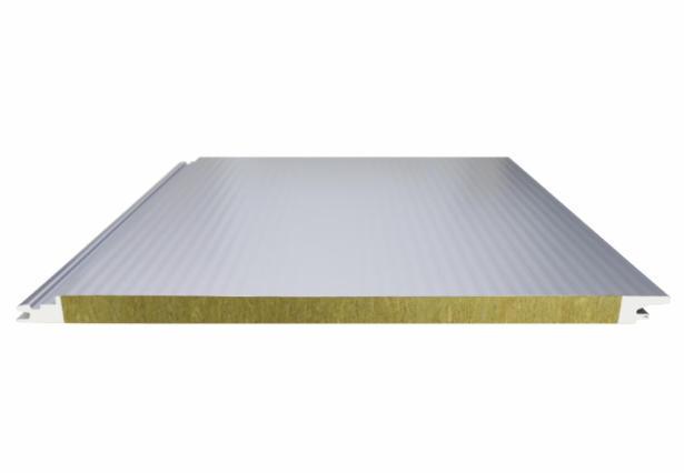PU Edge Sealed Rock Wool Insulated Sandwich Panel product illustration