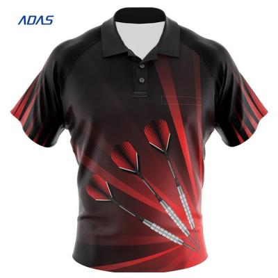China Personalized Breathable Mens Darts Shirts Jersey With Button Polyester Fabric for sale