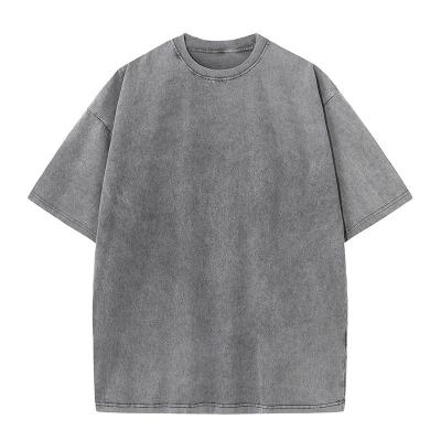 Chine T-shirts à col rond Vintage 100% coton lavage plus taille T-shirts pour hommes Impression à vendre