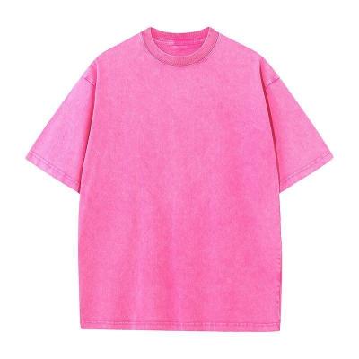 Chine T-shirts à col rond Vintage 100% coton lavage plus taille T-shirts pour hommes Impression à vendre