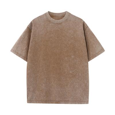 Chine T-shirts à col rond Vintage 100% coton lavage plus taille T-shirts pour hommes Impression à vendre