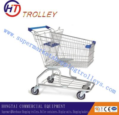 Cina Carretto a ruote carrello di acquisto del metallo del supermercato di rivestimento di lucentezza con il vassoio inferiore in vendita