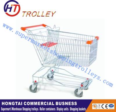 Cina Carretto del carrello di acquisto del supermercato del carrello di acquisto del filo di acciaio di quattro ruote in vendita