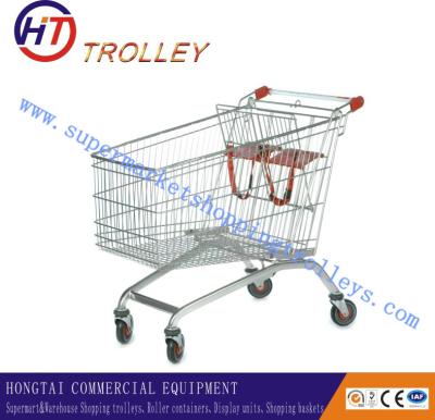 Chine Les grands 4 chariots à achats de supermarché de roues zinguent l'électrodéposition pour le style d'Européen d'aéroport à vendre