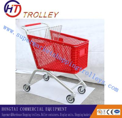Cina Carrello di plastica del supermercato di colore rosso con il piatto di Seat in vendita