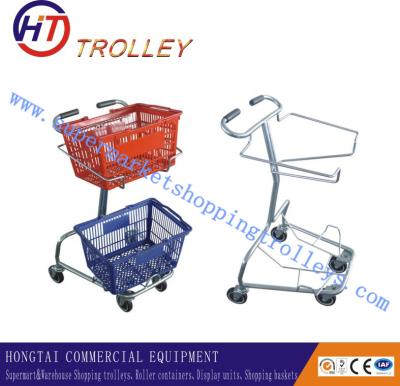 Chine Chariot personnel fait sur commande de panier de chariots à achats de supermarché avec 4 roues à vendre
