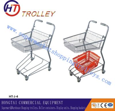 Cina Carrello su misura giapponese del canestro dei carrelli due della drogheria del filo di acciaio in vendita