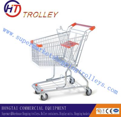 Cina carrello di acquisto del filo di acciaio del deposito/supermercato di spiegamento 60L con la maniglia in vendita
