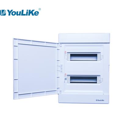 China 24 Way 2 Row PVC MCB Enclosure Box , Smart Home Distribution Board IP40 Protection for sale