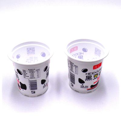 Cina tazza superiore di /juice del yogurt di dimensione del materiale 95mm del commestibile di 350ml pp in vendita