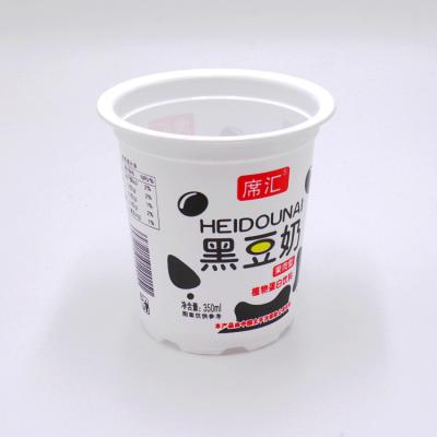 Cina tazza superiore di /juice del yogurt di dimensione del materiale 95mm del commestibile di 350ml pp in vendita