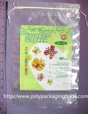 중국 의복 포장을 위한 개인화된 명확한 HDPE/LDPE 졸라매는 끈 비닐 봉투 판매용