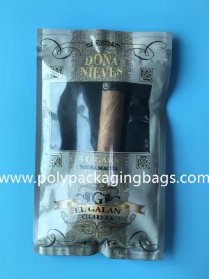 China Kundenspezifische Zigarre, die Tasche des frischen Reißverschlusses mit Reißverschluss mit transparentem Fenster befeuchtet zu verkaufen