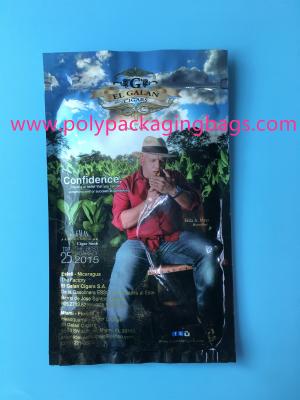 China Kundenspezifische Zigarre, die Tasche des frischen Reißverschlusses mit Reißverschluss mit transparentem Fenster befeuchtet zu verkaufen