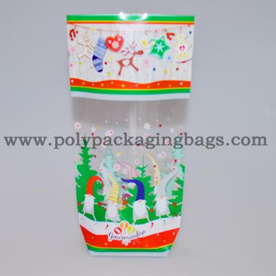 China Zijhoekplaat en Vierkante Bodembopp Plastic Zak voor Kerstmis Verpakking met Hoge Transparantie Te koop