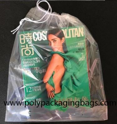 中国 35x40cm 0.06mm透明なLDPEのドローストリングの貯蔵袋 販売のため