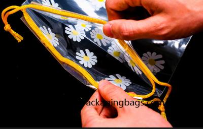 Κίνα διαφανείς LDPE πλαστικές Drawstring 0.06mm τσάντες προς πώληση