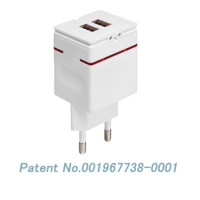 Cina Caricatore doppio di viaggio del telefono cellulare del Usb della spina dell'Eu di MLP01-E con la corrente d'uscita 2,1 amp per Ipad, Iphone, IPod in vendita