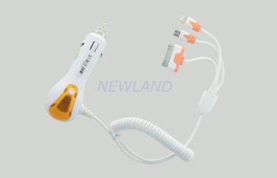 Cina caricatore 5V 1A dell'automobile dello Smart Phone di funzione del cavo della molla di 1.5M multi per il dispositivo di androide in vendita