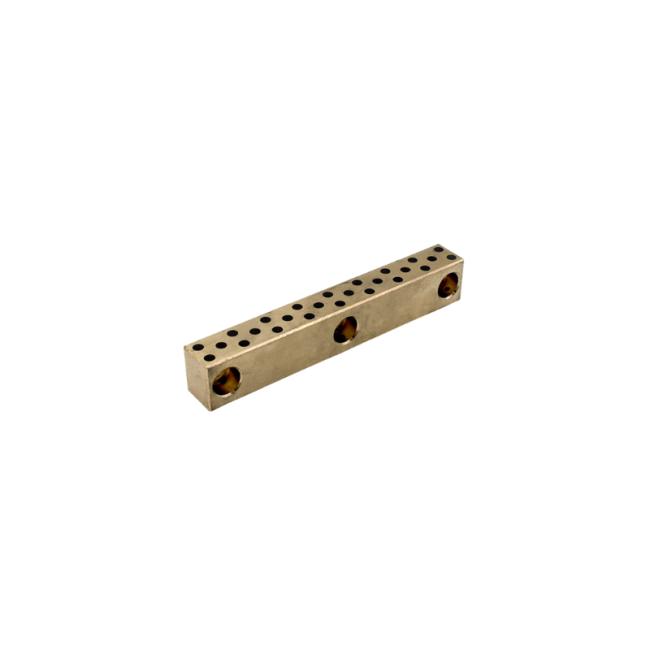 Precision-machined C63000 aluminum bronze wear plate with lubrication grooves