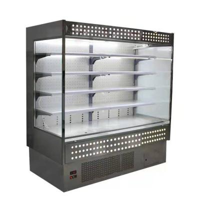 Cina Custom Open Single-temperature Supermarket Store Stainless Steel Vegetable Cooler Fruit Fridge in vendita