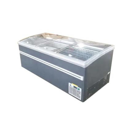 Cina Cheap Frozen Single-temperature Custom Supermarket Island And Chest Freezer With Glass Top in vendita