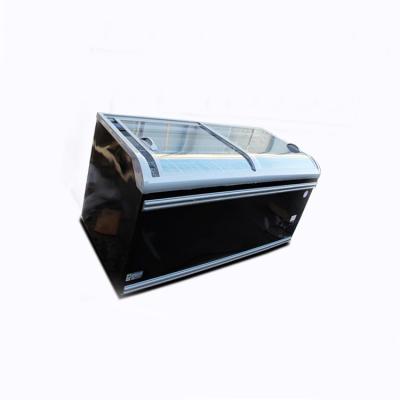 Cina Custom Hotel Supermarket Sliding Glass Door Kitchen Island Ice Chest Freezer Showcase in vendita
