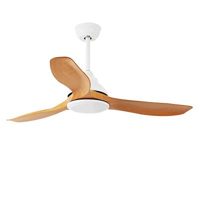 China 52in woonkamer ventilatoren Moderne LED plafond ventilator ABS bladen Bruin Te koop