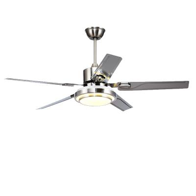 China Zilveren 52in DC motor plafond ventilatoren met lichten / 5 ABS bladen Te koop