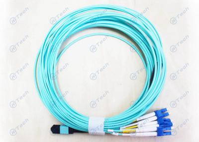 Cina 8 cavi della toppa della fibra dei centri OM3, MPO al puntale ceramico interno di colore dell'acqua del cavo di LC in vendita
