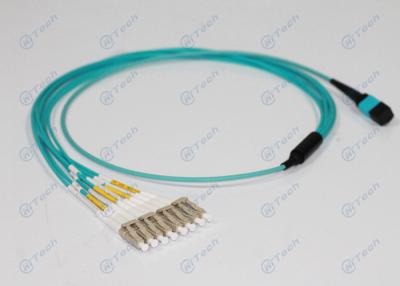 Cina Il tipo rotondo cavo di toppa ottico di OM3 MPO-LC, un cavo a fibre ottiche dei 8 centri smazza fuori disponibile in vendita