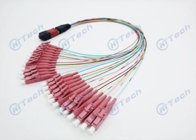 Cina norma di IEC del centro di uscita 0.9mm Telcordia GR-326 del cavo di toppa di 40G MPO MTP MPO-LC 24F in vendita