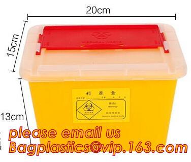 China Square sharps container, medical disposal bins, needle container, Disposable Hospital Biohazard Sharp Collector Waste Bi for sale