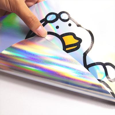 中国 Large Format Laser Printable Self Adhesive Vinyl Roll Holographics Rainbow 販売のため