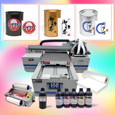 China Multifunctional LED UV Flatbed Printer C+W+Varnish Small 4060 A2 Size Uv Dtf Sticker Pen Bottle Phone Case Printer for sale