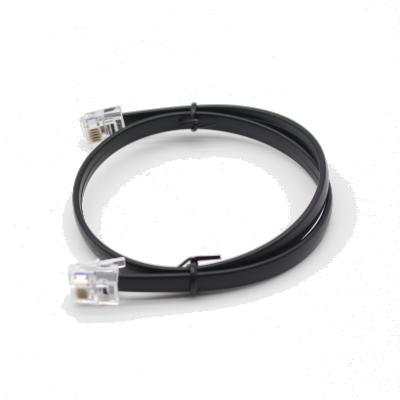 China 6 Core Flat Telephone Cable with 6P6C Crystal Head 6-core RJ12 Extension Cord Cable for sale