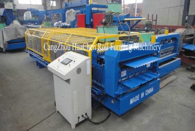 China Popuar-Größen-Metalldach-Doppelschicht-Rolle, die Maschine mit sicherer Abdeckung bildet zu verkaufen