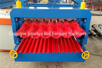 China Doppelschicht-Baumaterial-glasig-glänzende Ziegeldach-Blatt-Rolle, die Maschine bildet zu verkaufen