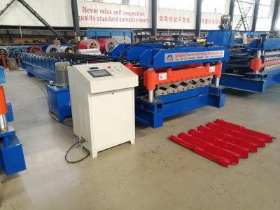 China Ppgi/anchura material 1220m m de la máquina de la fabricación de la teja de tejado del soldado enrollado en el ejército 18 rodillos en venta