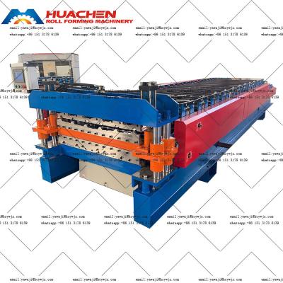 China Double Deck Roll Forming Machinec mit PPGI / GI Material Typ und 5,5 5,5KW Gesamtleistung zu verkaufen