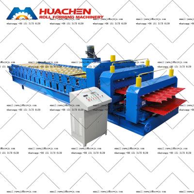 China PPGI / GI Máquina de formación de rodillos de doble cubierta para un grosor de 0,3-0,6 mm en venta
