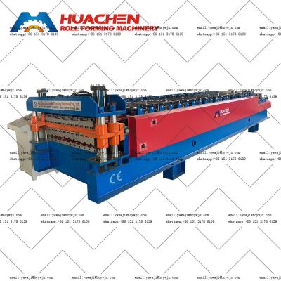 China 1250mm Materialbreite Doppeldeck Rollenformmaschine mit fortschrittlichem CR12-Schneidmaterial zu verkaufen